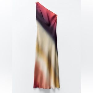 Zara | Dresses | Zara Asymmetrical Satin Effect Dress | Poshmark